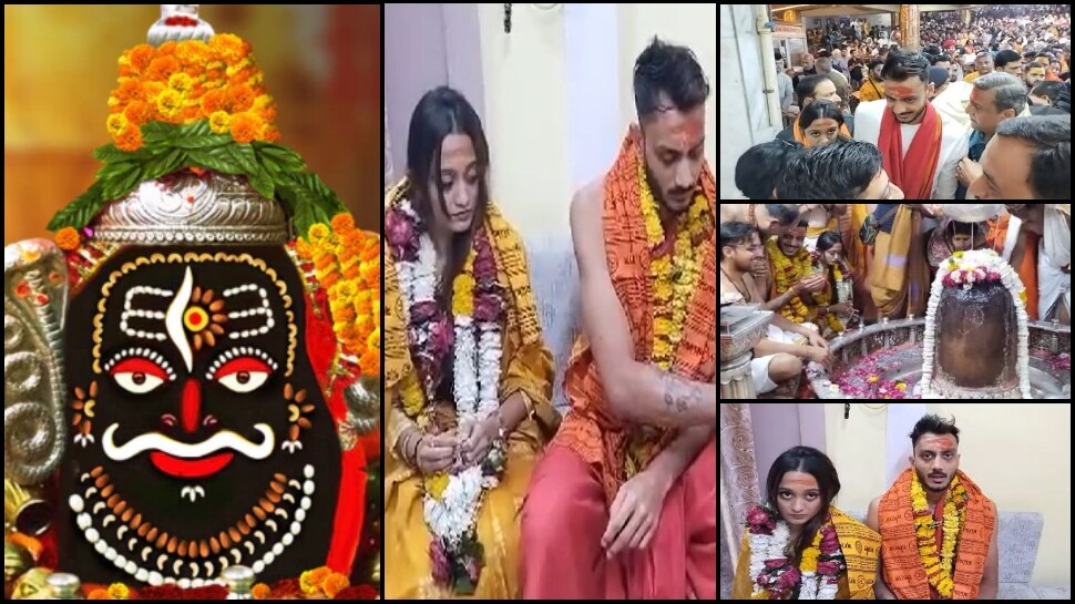 Cricketer Akshar Patel Took Baba Mahakal Darshan With Wife Meha ...