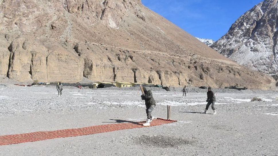 Indian Army 14th Corps played cricket match in Galvan Valley of East ...