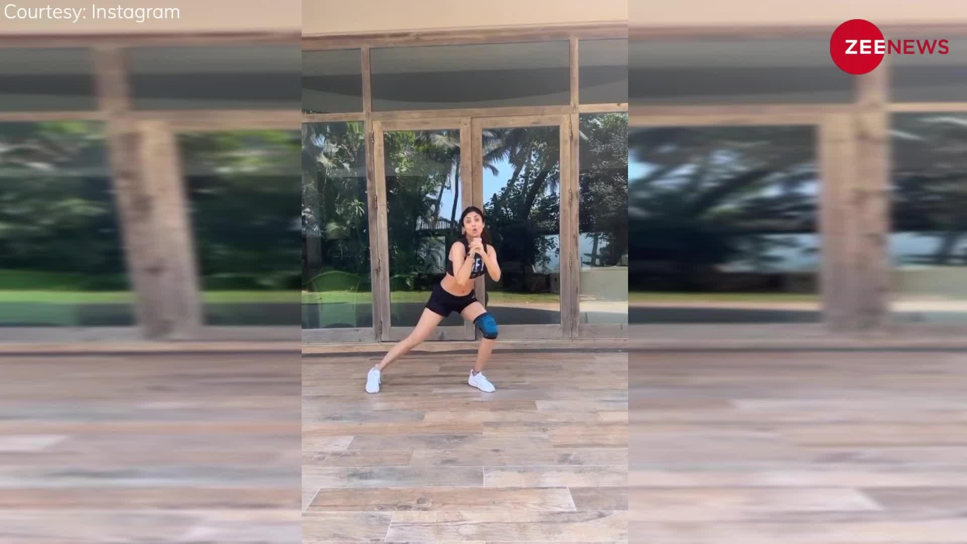 Hotty Hotty Shilpa Shetty was seen doing workout through dance steps | Shilpa Shetty: डांस स्टेप ...