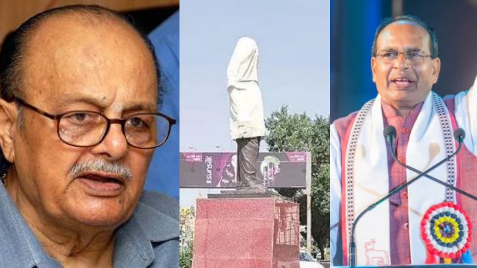 CM Shivraj Singh Chouhan Inaugurate Arjun Singh Statue at Vyapam Square Bhopal Narayan Tripathi ...