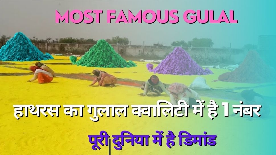 Holi 2023 up hathras Gulal famous in whole world herbal colours gulal ...