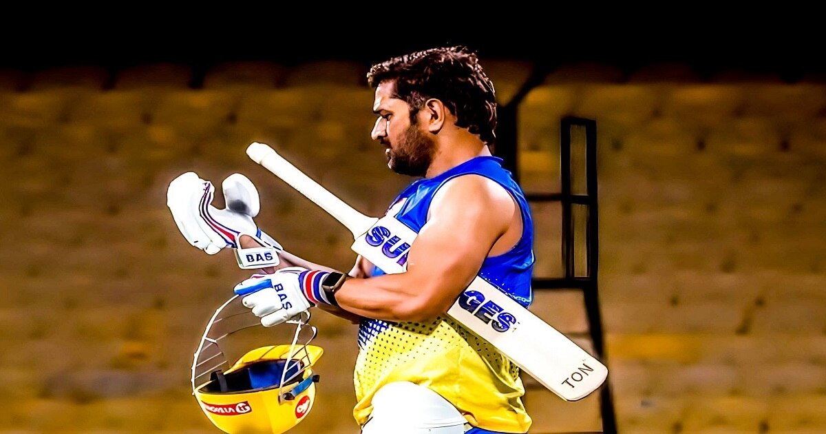 MS Dhoni flaunts biceps during practice session, muscular Shocked after ...