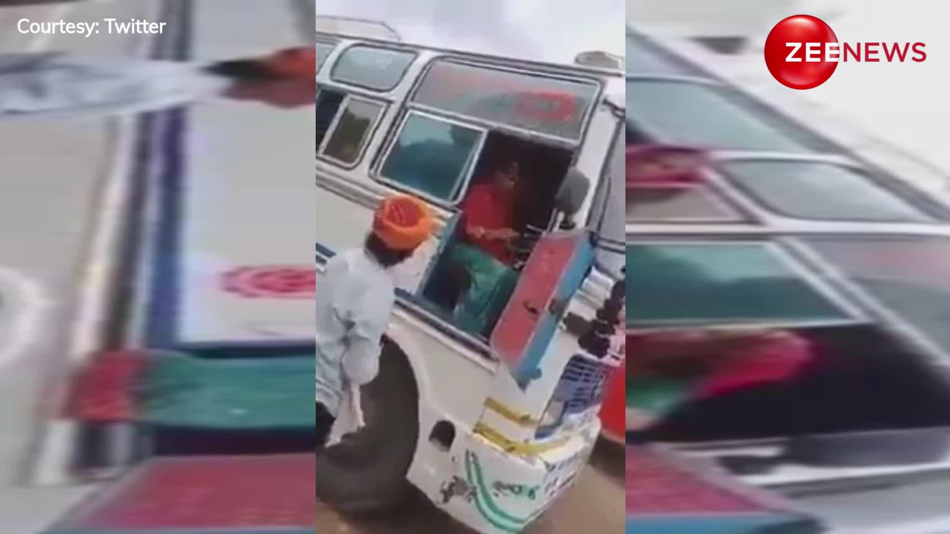 rajasthani lady sit on the bus driver seat after not getting place to ...