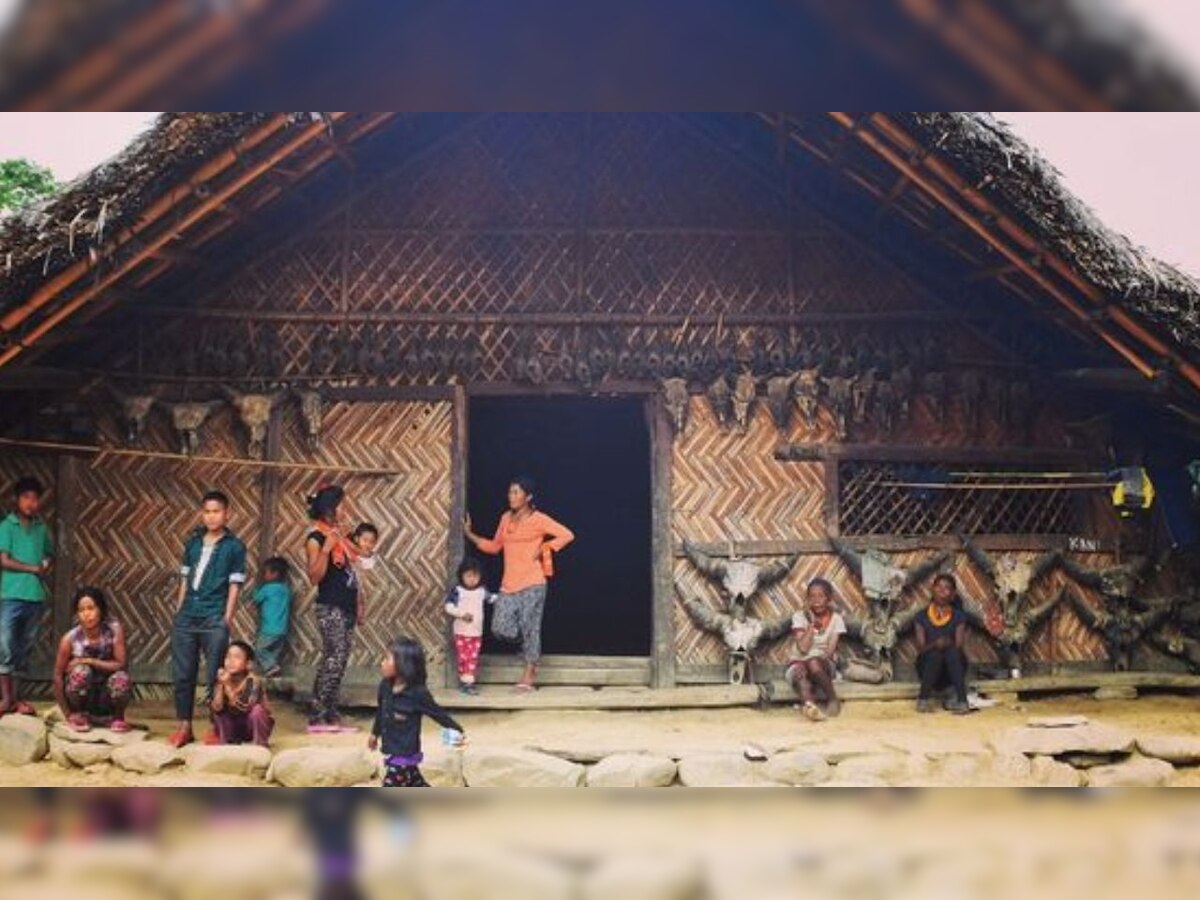 Longwa village shares its border with nagaland Myanmar india Unique ...