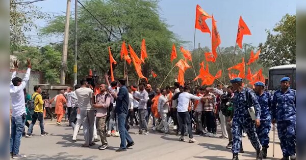 Ram Navami Rally Held In Delhis Jahangirpuri Amid Heavy Police Deployment
