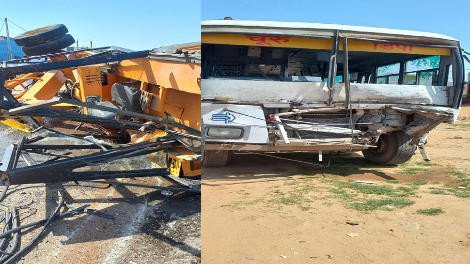 Jaipur News Roadways collided with crane on NH 52 in Chomu condition of ...