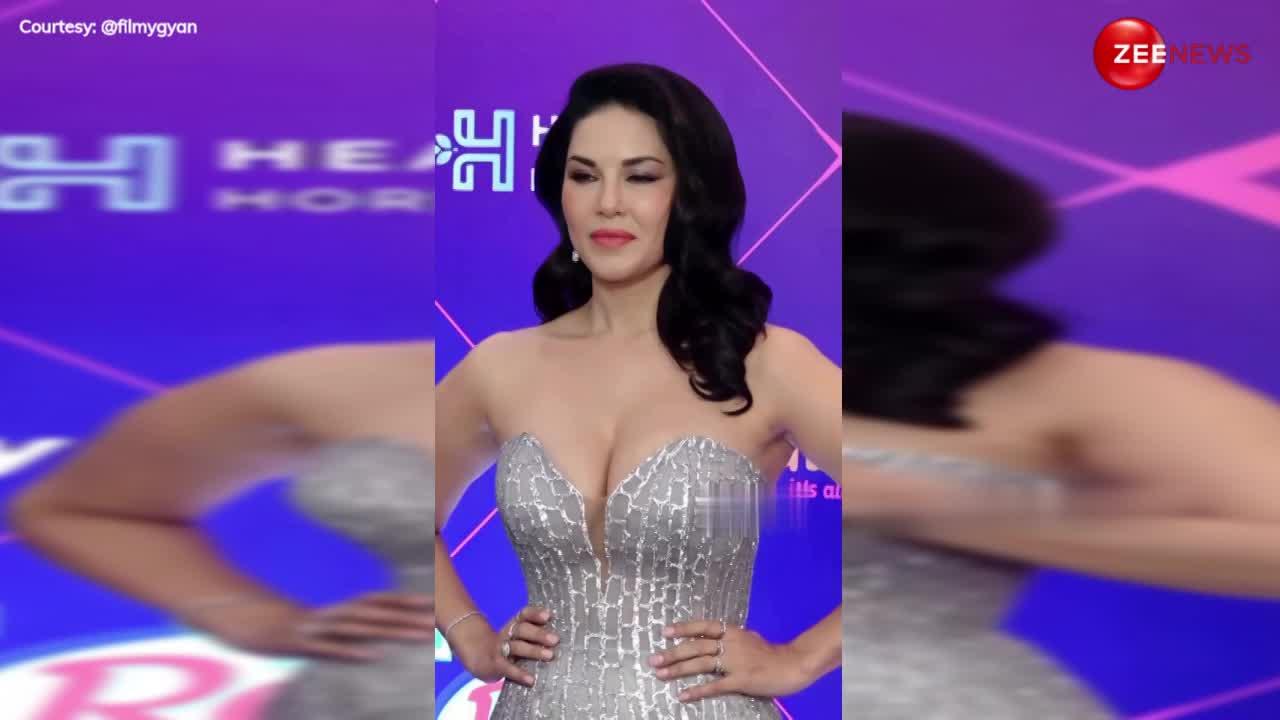 supersexy sunny leone wear braless hot dress her seductive cleavage seduce to fans | Sunny Leone ...