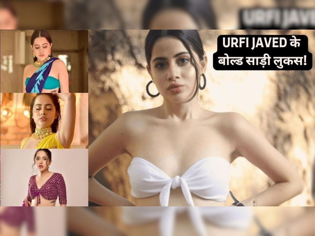 Sex Siren Urfi Javed Braless Saree Without Blouse Uorfi Pallu Flying In