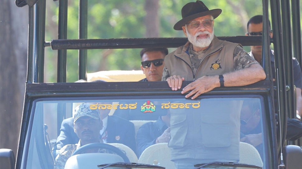 narendra modi new look bandipur tiger reserve visit karnataka | PM Modi ...