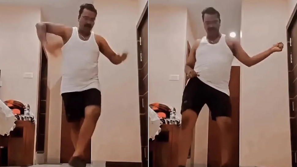 viral video a policeman dance in short dress video goes viral