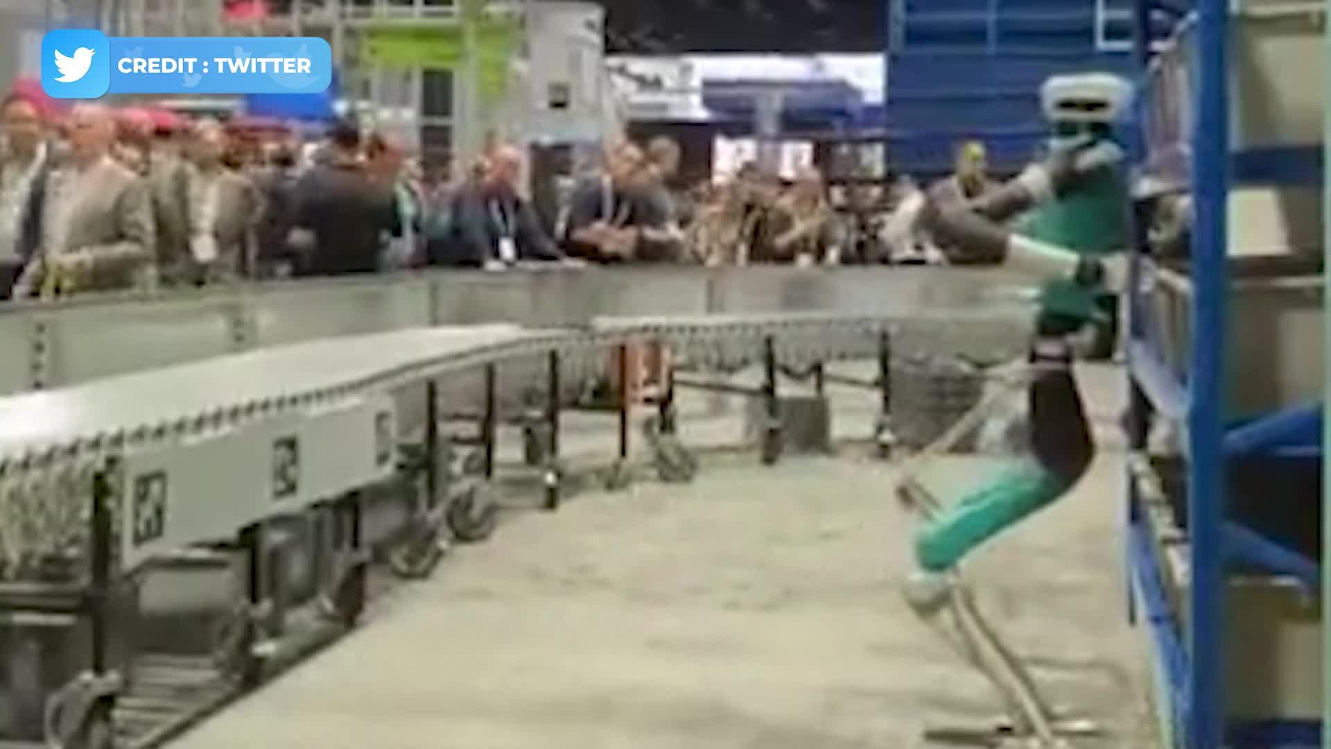 Robot fell down during working hard video goes viral on social media ...