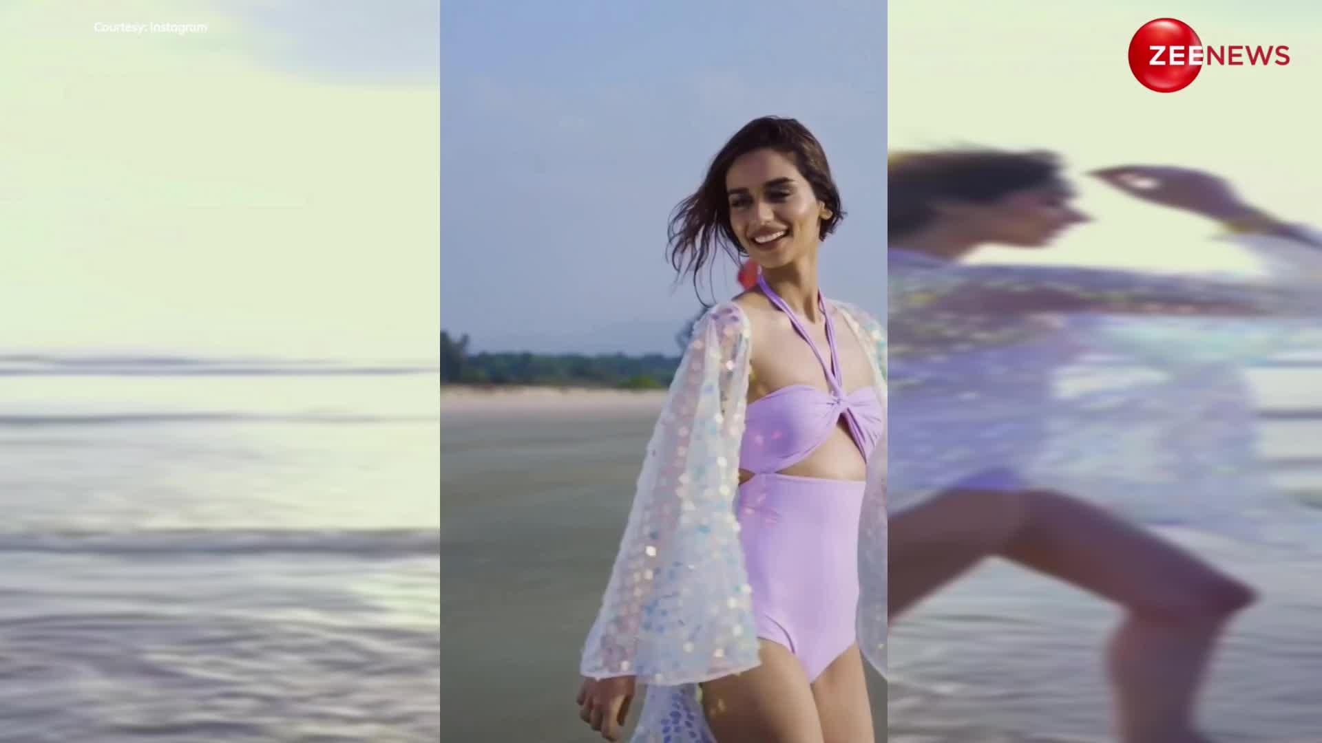 hot and spicy Manushi Chillar flaunts her curvy exposing figure wears too bold inviting bikini ...