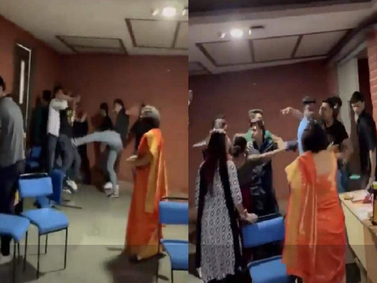 Amity Noida fight video: fight between students inside classroom in ...