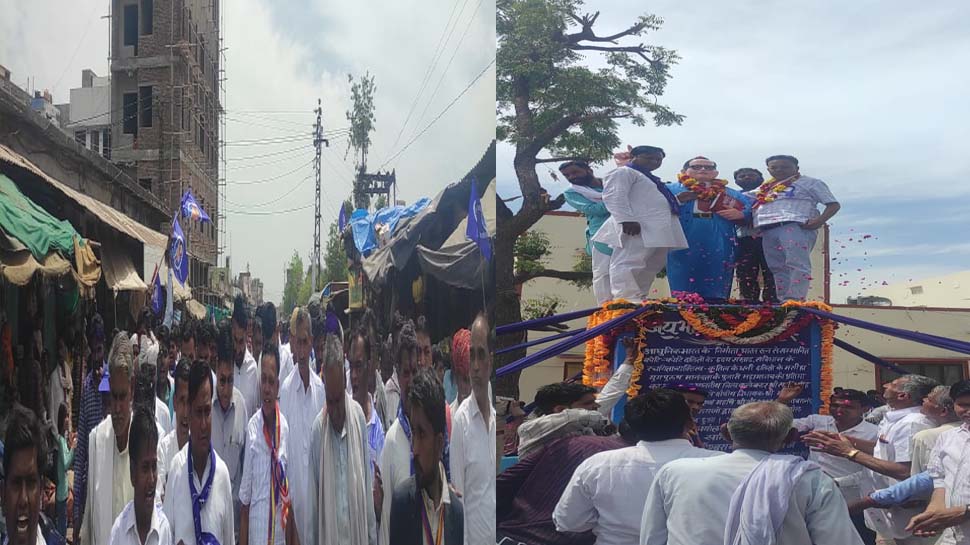 SC ST community took out rally in Sawai Madhopur Khandar Ambedkar 132nd ...