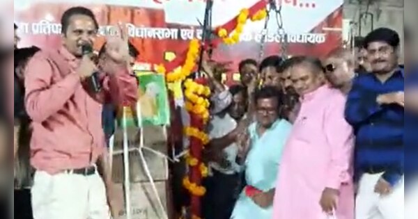 Rajendra Rathore was weighed with dry fruits watch video churu news ...