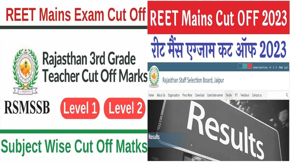 REET Mains Level 1 Level 2 Cut Off Marks release see here all subjects ...