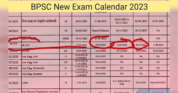 BPSC Exam Calendar 2023: Exam dates of 57 government recruitment ...