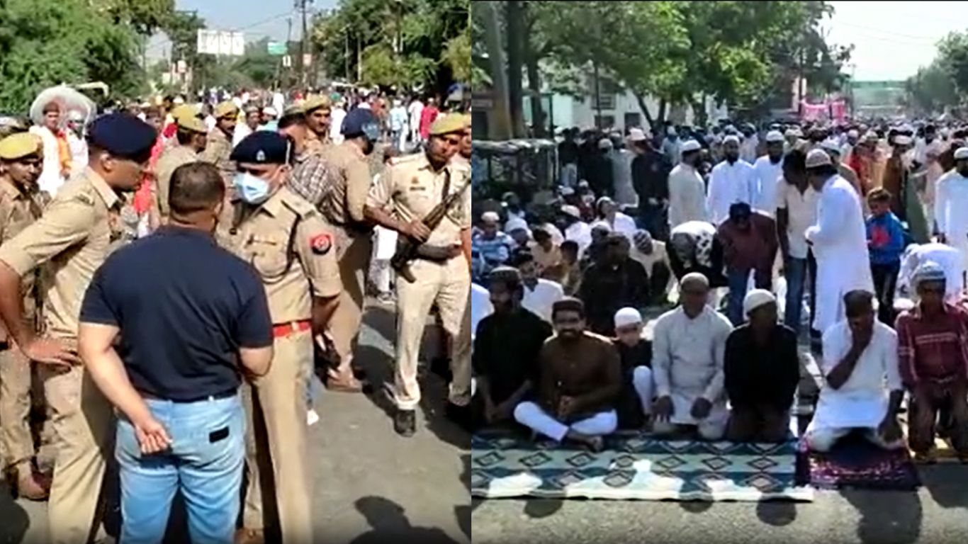 Baghpat Offering Eid prayers on road case registerd against RLD MLA ...