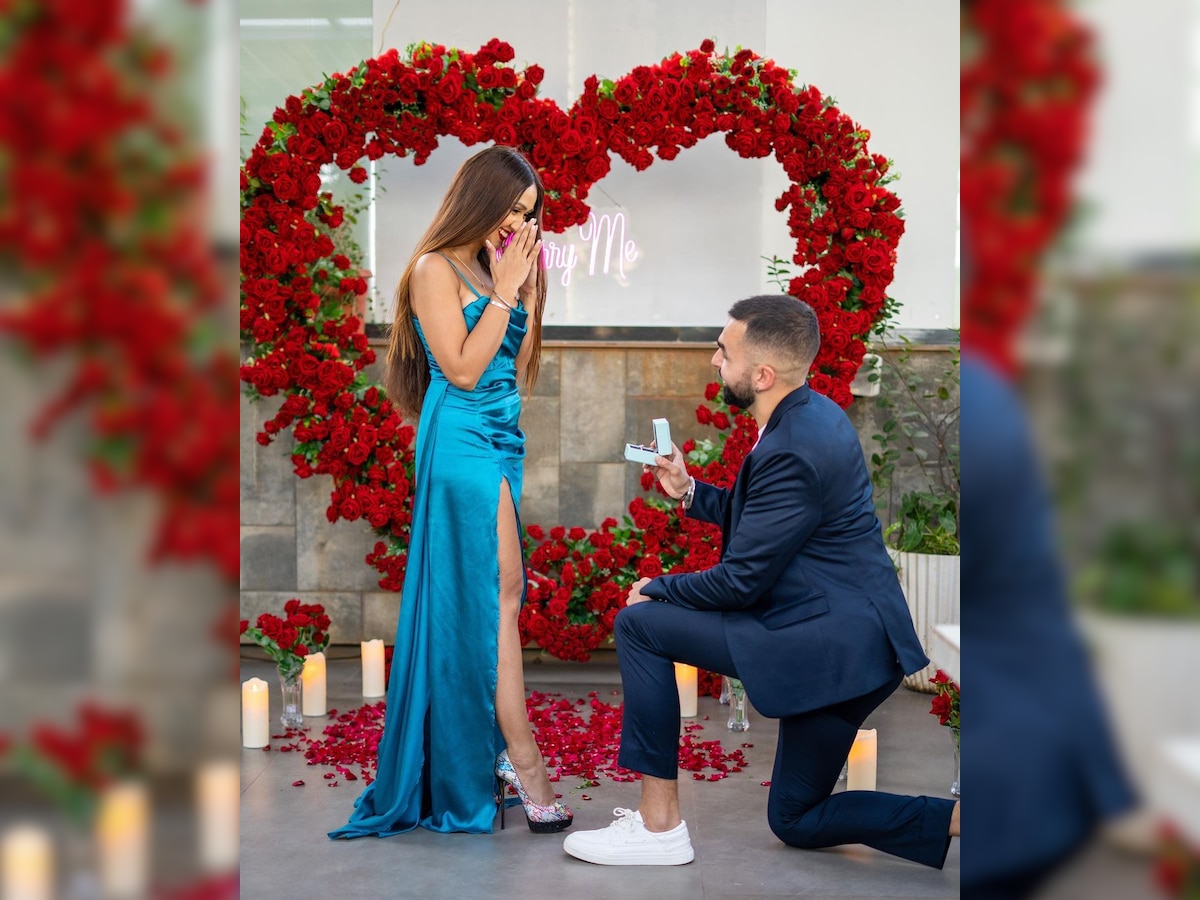 Sasural Simar Ka Fame Krissann Barretto Engagement photos kyy actress kiss fiance nathan ...