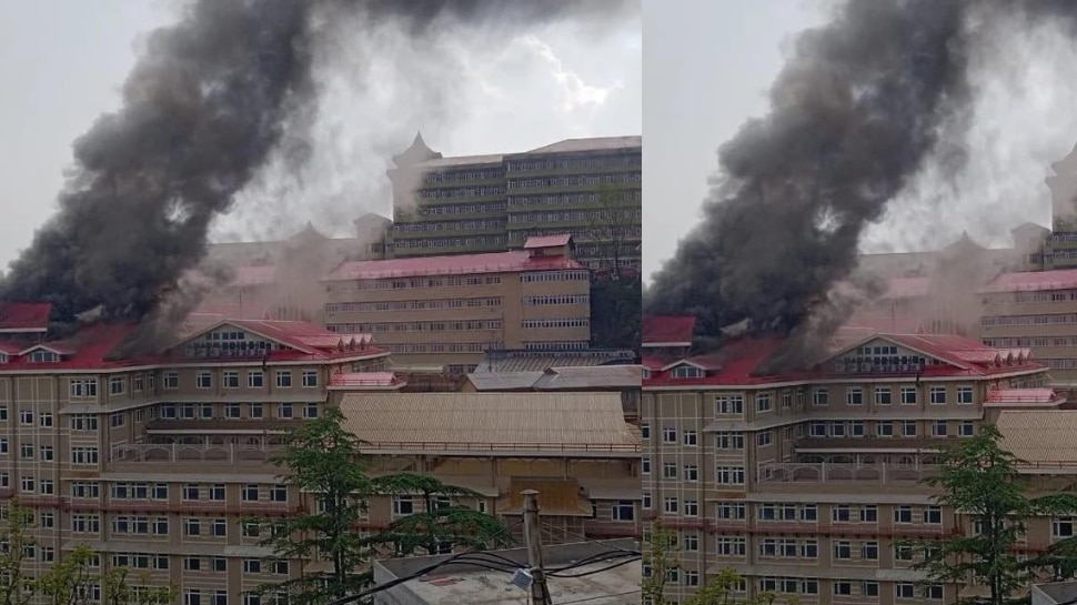 Himachal pradesh fire in igmc shimla hospital due to gas cyclinder ...
