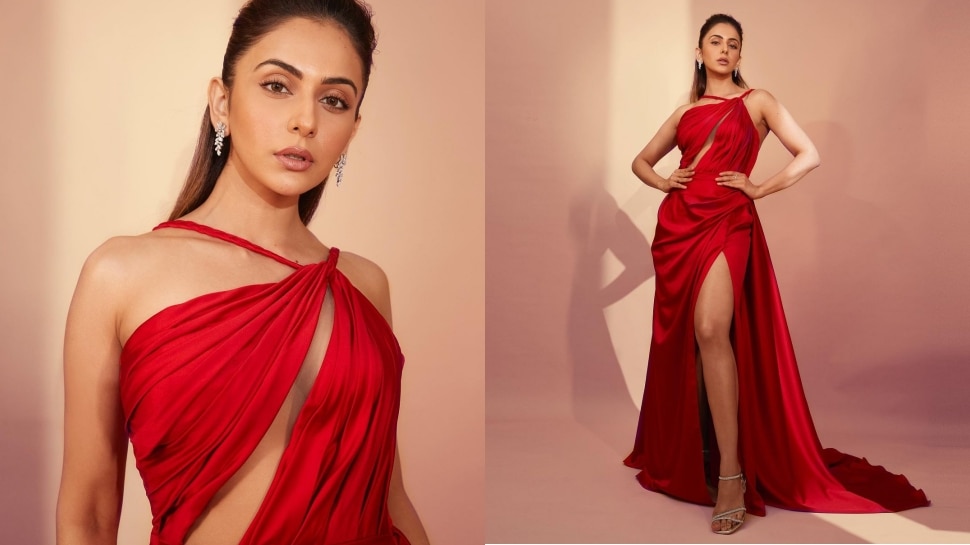 Rakul Preet Singh shows sexy body in deepneck dress expose private part rakul preet singh hot ...