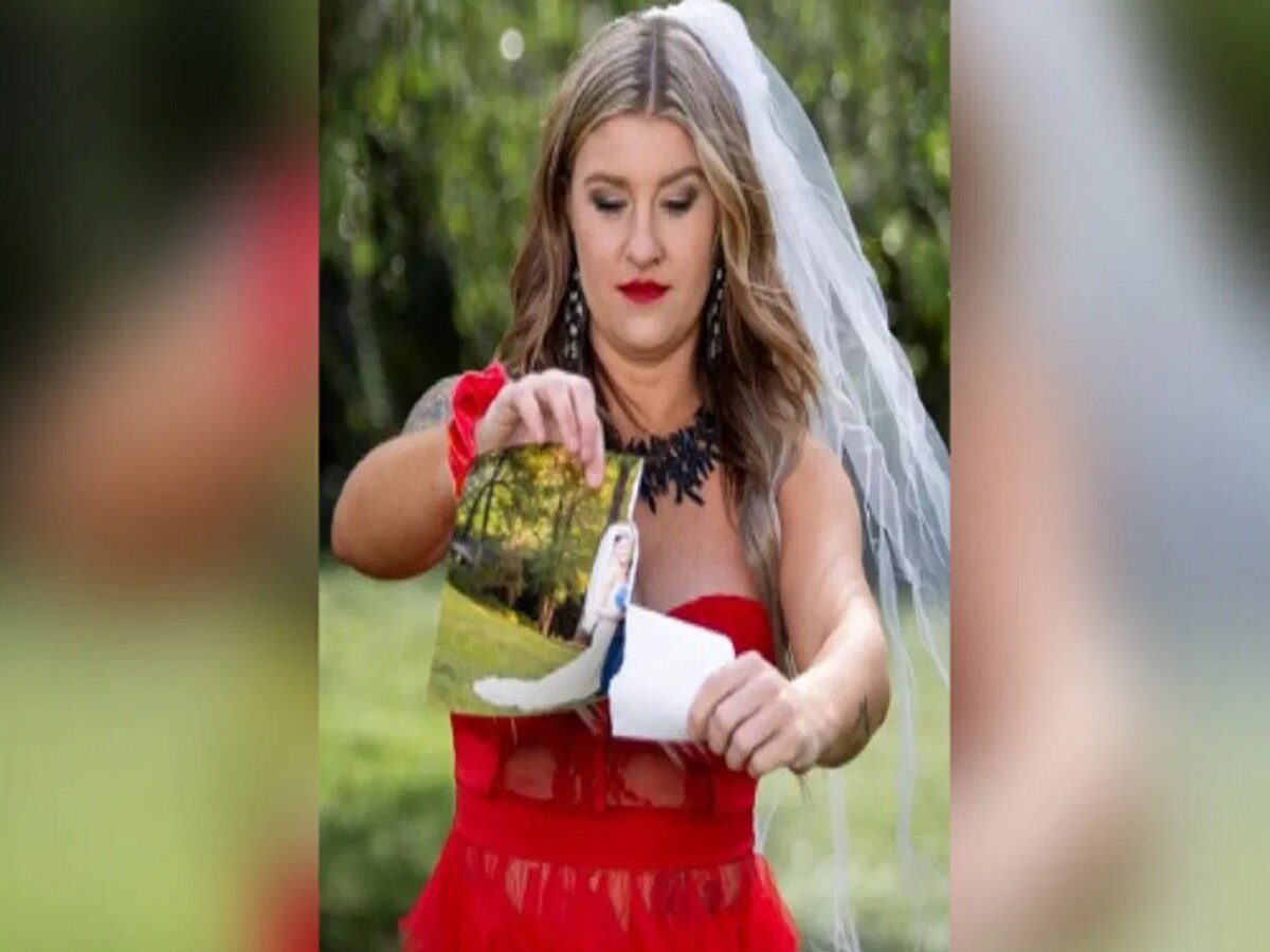 Woman Divorce Photoshoot Smiling woman celebrates divorce with unique ...