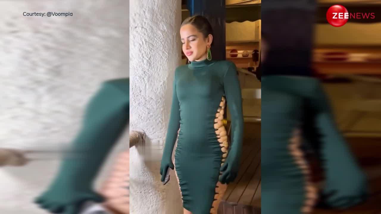 omg urfi javed difficult to walk in very tight python cut out bodycon dress user said potatoes ...