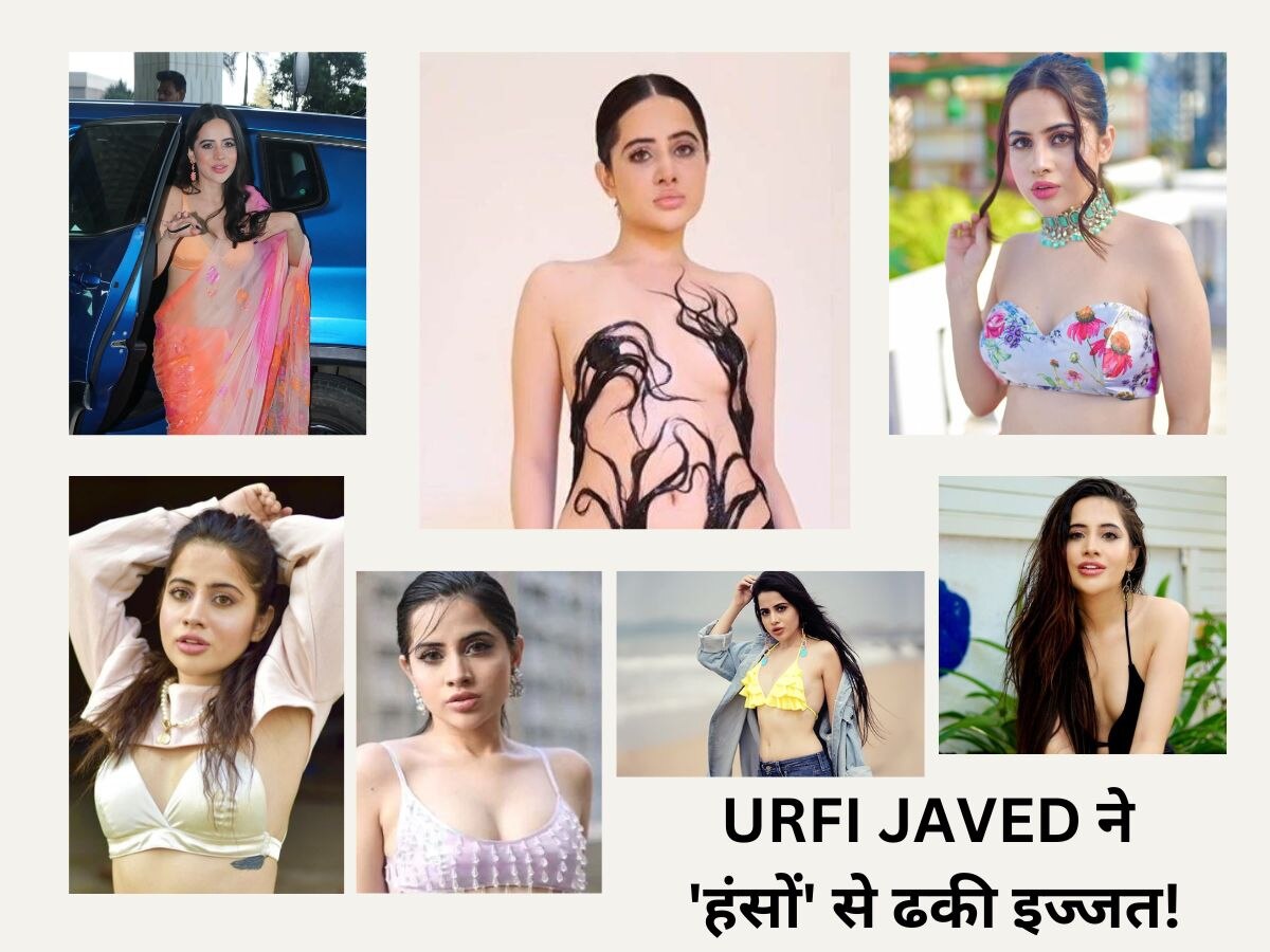 Braless Urfi Javed exposes private body parts try to cover breasts with two birds uorfi boldest ...