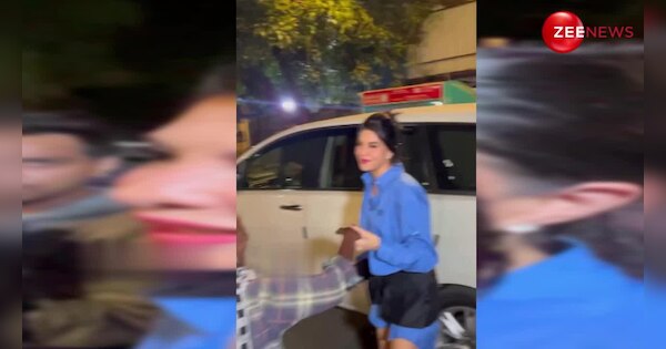 Pretty lady on the floor! Jacqueline Fernandez looks sexy in her blue ...