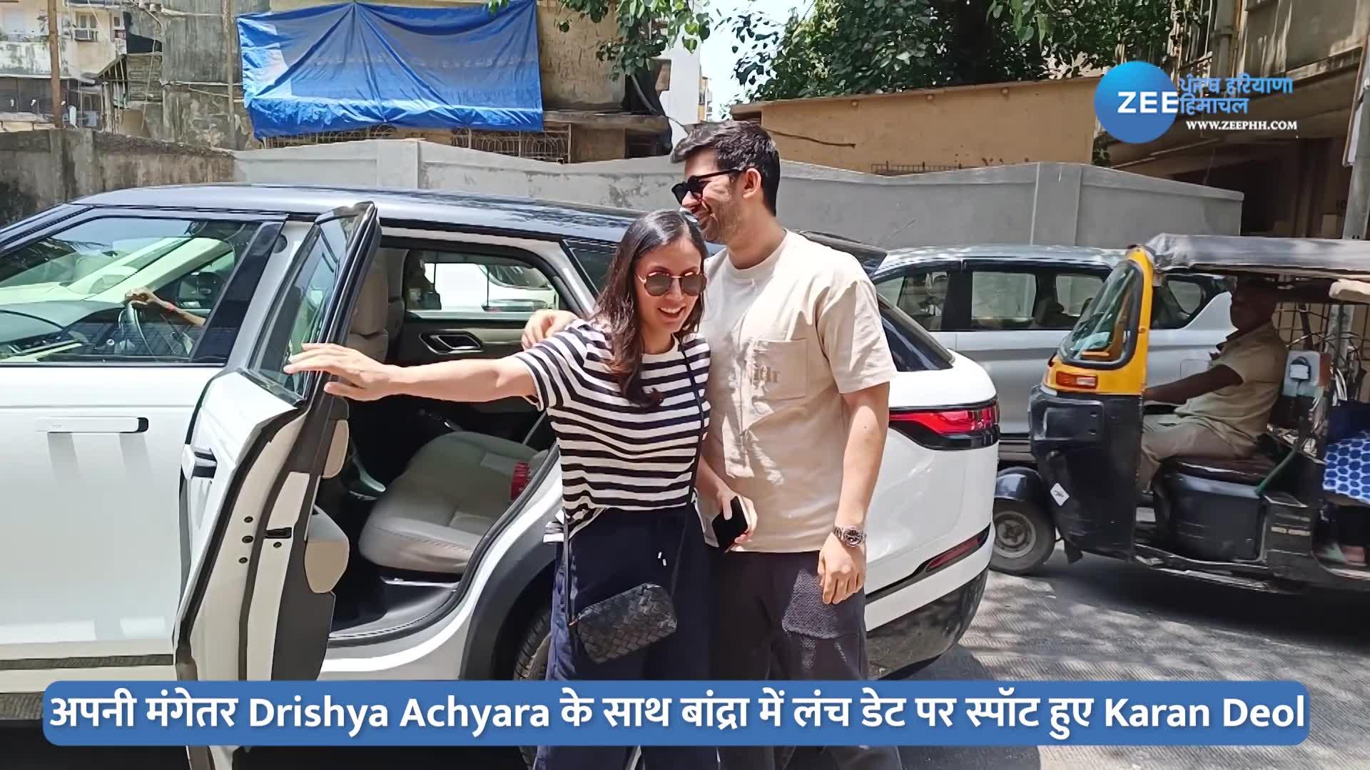 Karan deol spotted with his fiance drishya achyara on lunch date in bandra captured by paparazzi ...