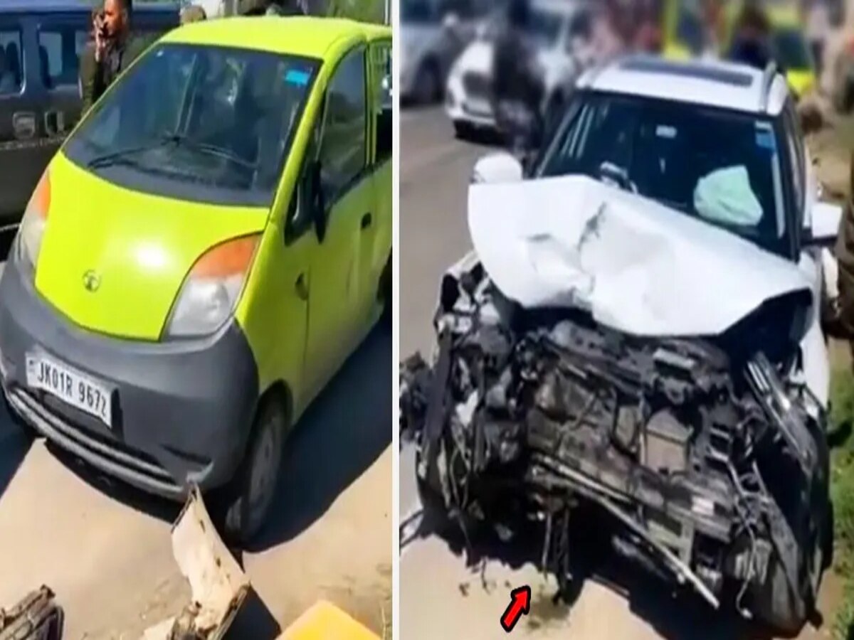 Hyundai Venue hits Tata Nano from behind and get damaged see video ...
