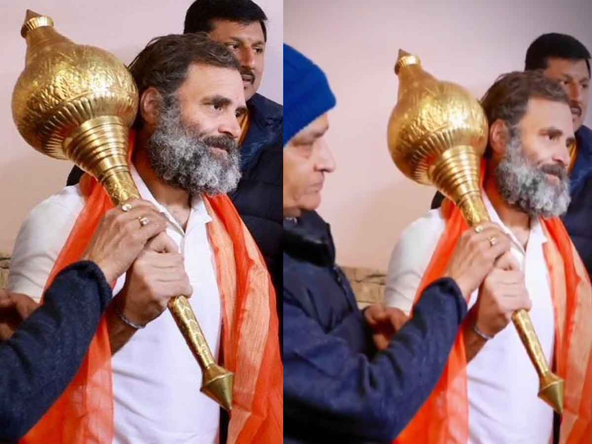 Karnataka Party leaders shared pictures Rahul with gada Chhattisgarh CM ...