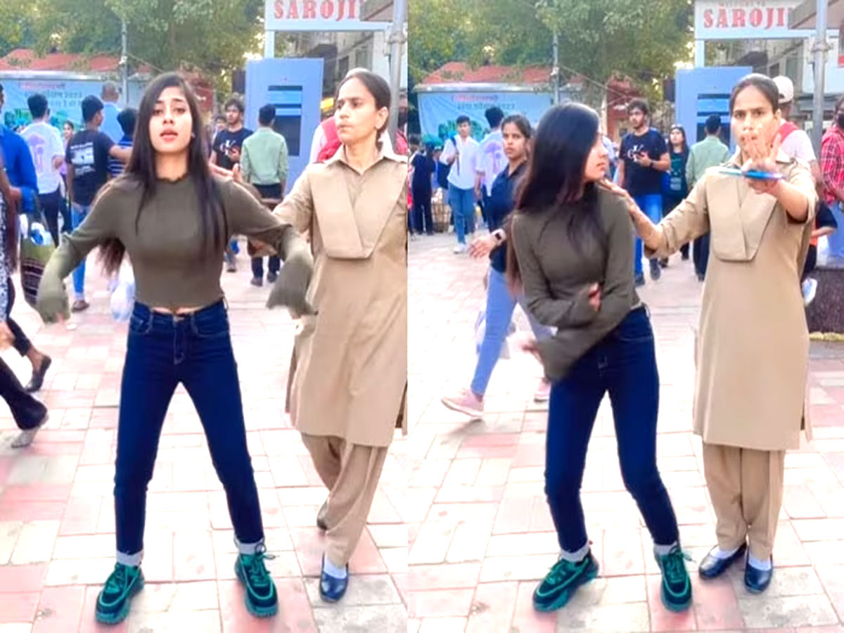 trending today girl stopped for dance by police in sarojini market for ...