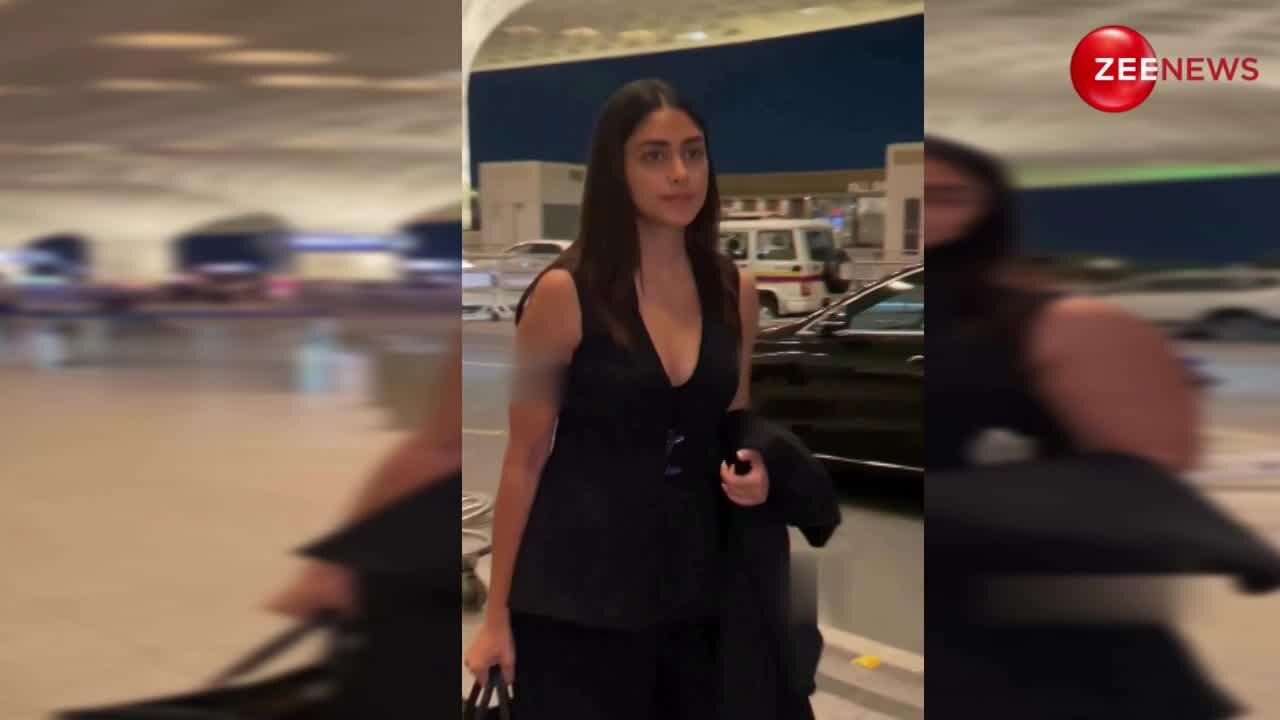 Mrunal Thakur stunning in black outfit in deep clevage and sexy figure ...