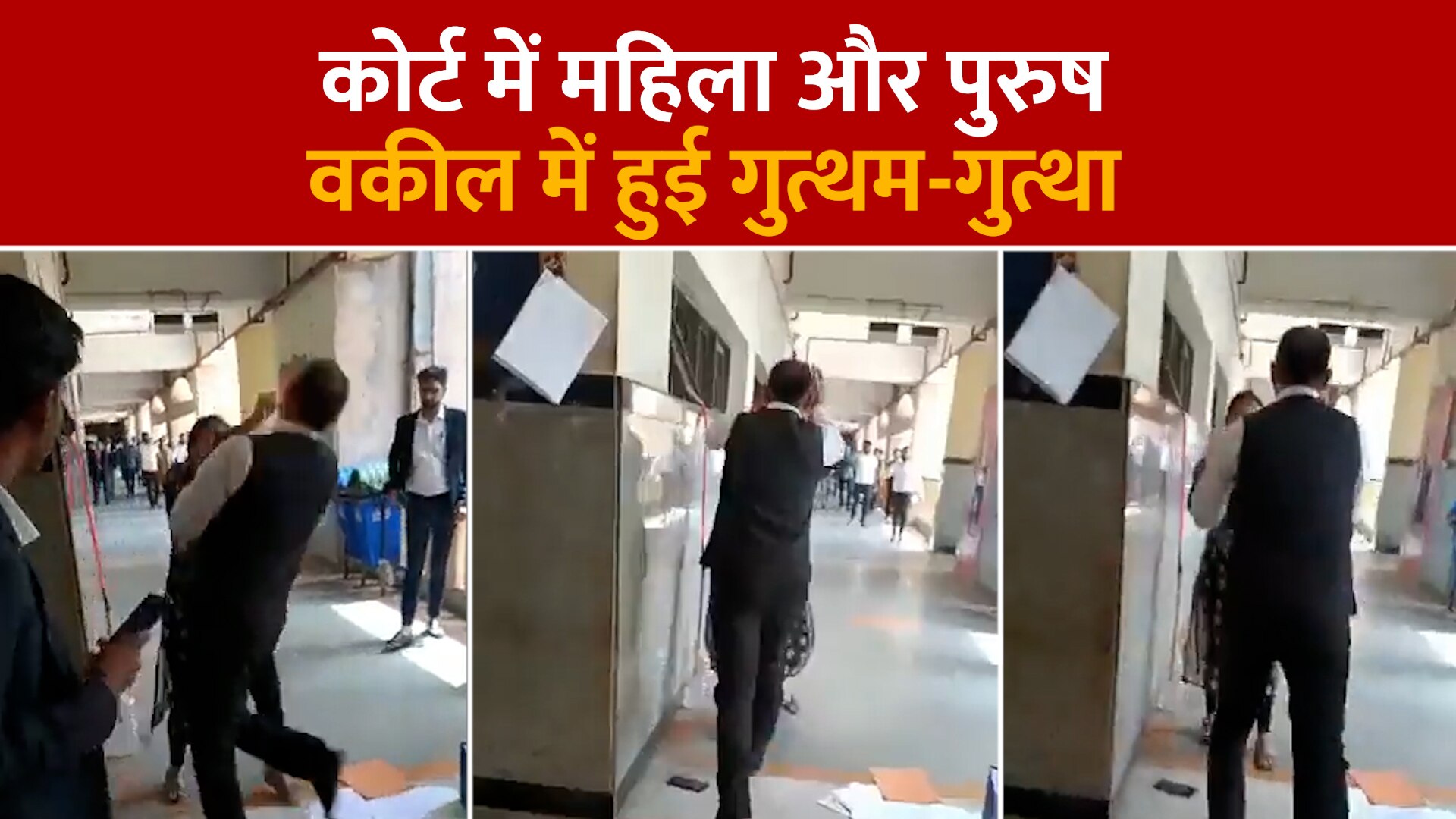 Delhi Rohini Court Viral Video Male and female lawyer fight vakilon ki ...