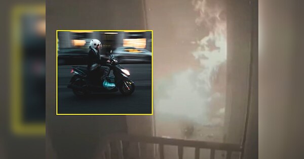 horror footage of e-scooter battery catch fire in london | E-Scooter ...