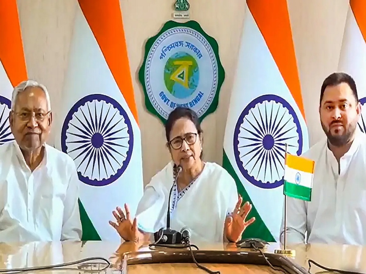opposition unity campaign by nitish kumar mamta Banerjee showing red ...