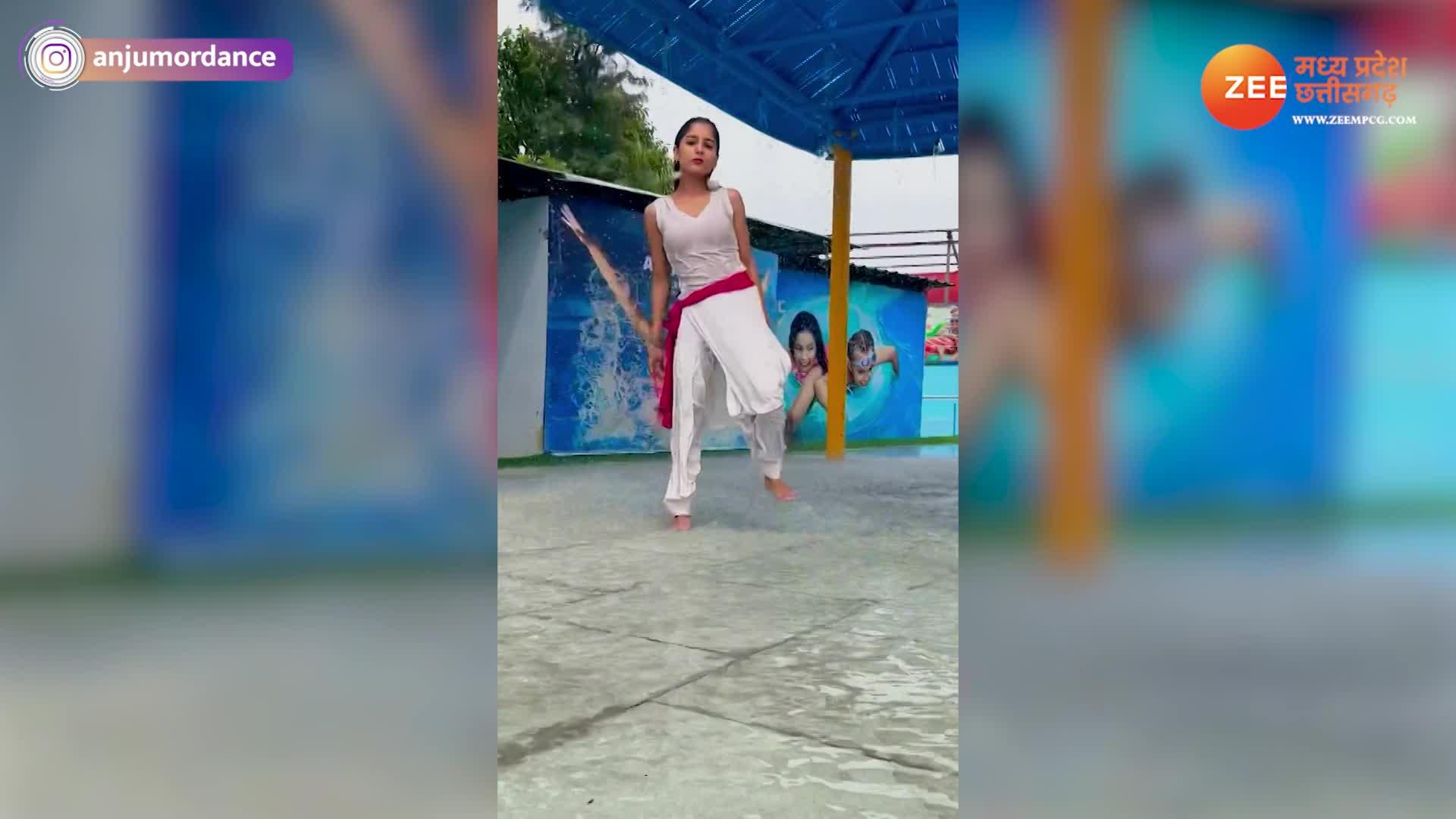 anju mor latest dance white kurti in the rain video viral on internet ...