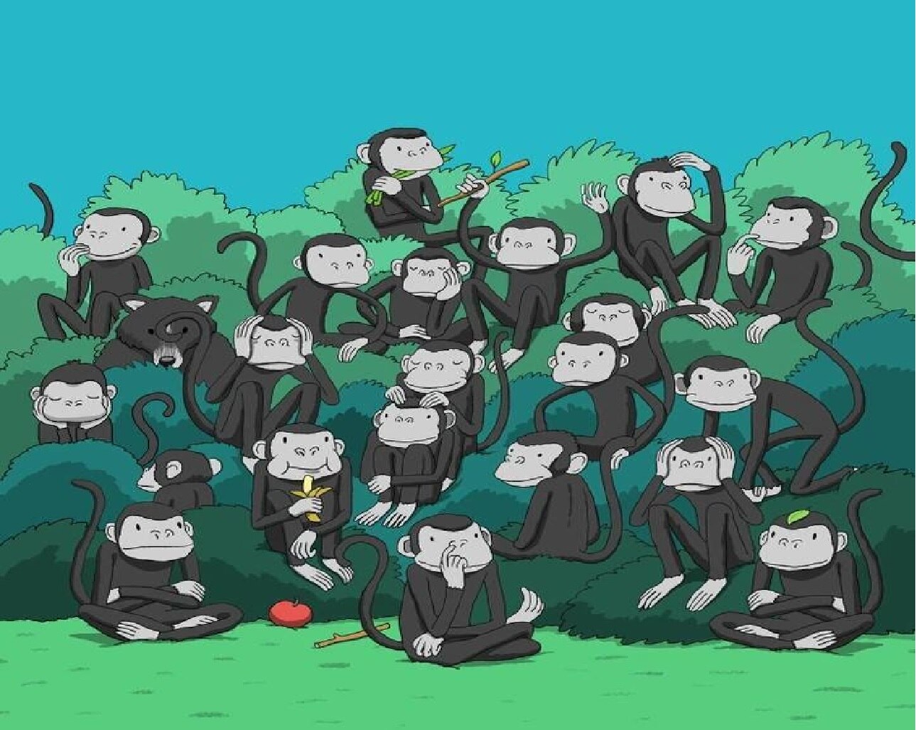 find hidden bear among monkeys in viral optical illusion picture iq ...