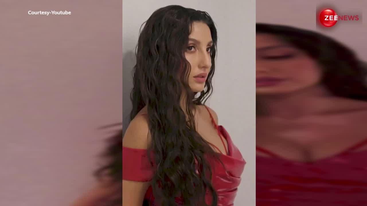 Nora Ftehi wear plastic dress stunning look like red chili sexy figure ...