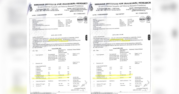 jaipur Jal Jeevan Mission scam Shri Ram Lab confirmed Samples of pipes ...