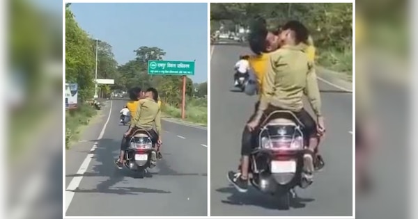 viral video boys kiss on moving scooty video goes viral