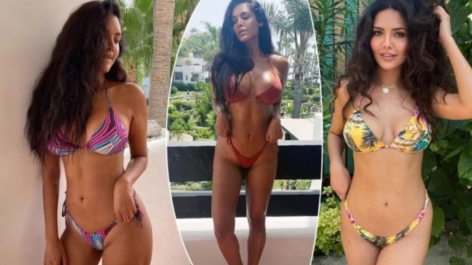 Esha Gupta Flaunts Her Sexy Curves In Orange Bikini See Latest Hot