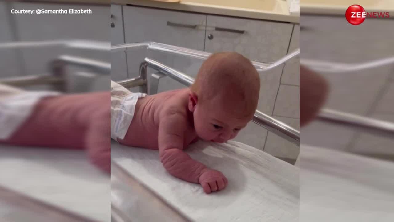3 days old baby girl start walking crawling mother share her video ...