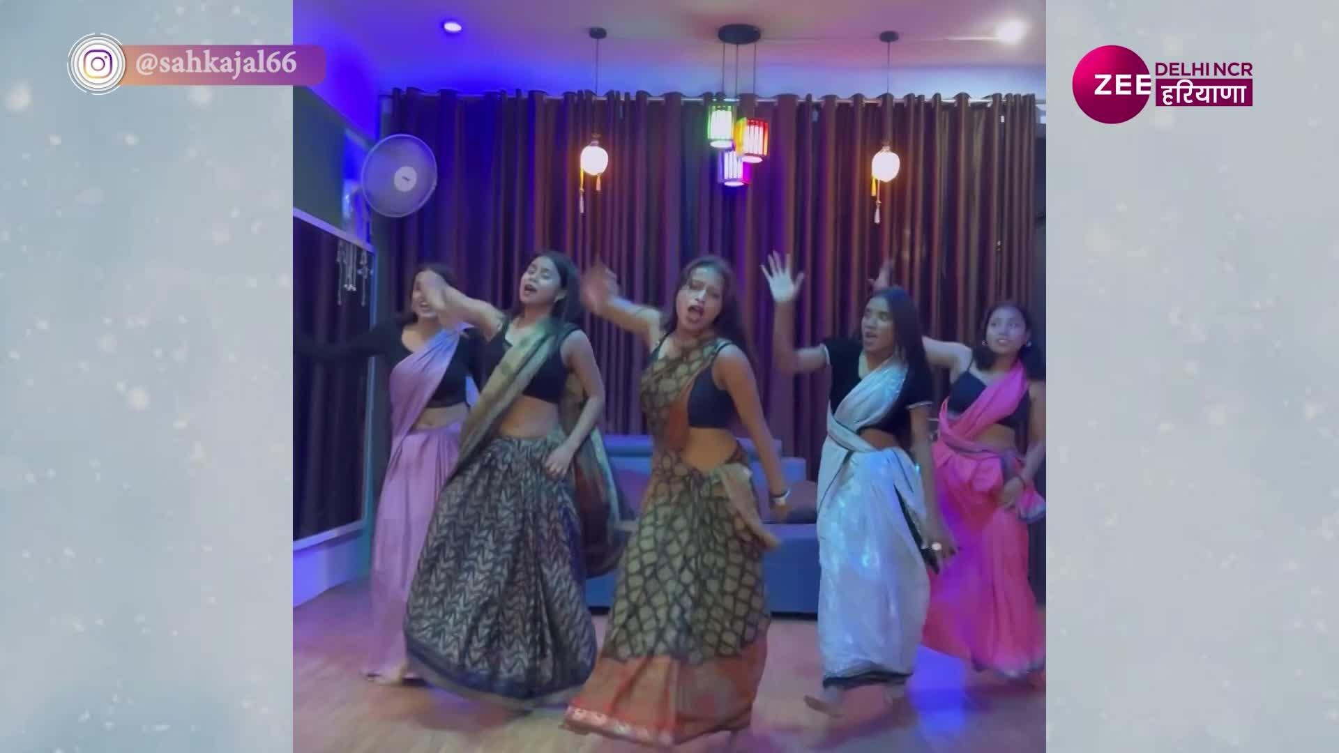 bhabhi bold dance on hindi song wearing saree women killer step video ...