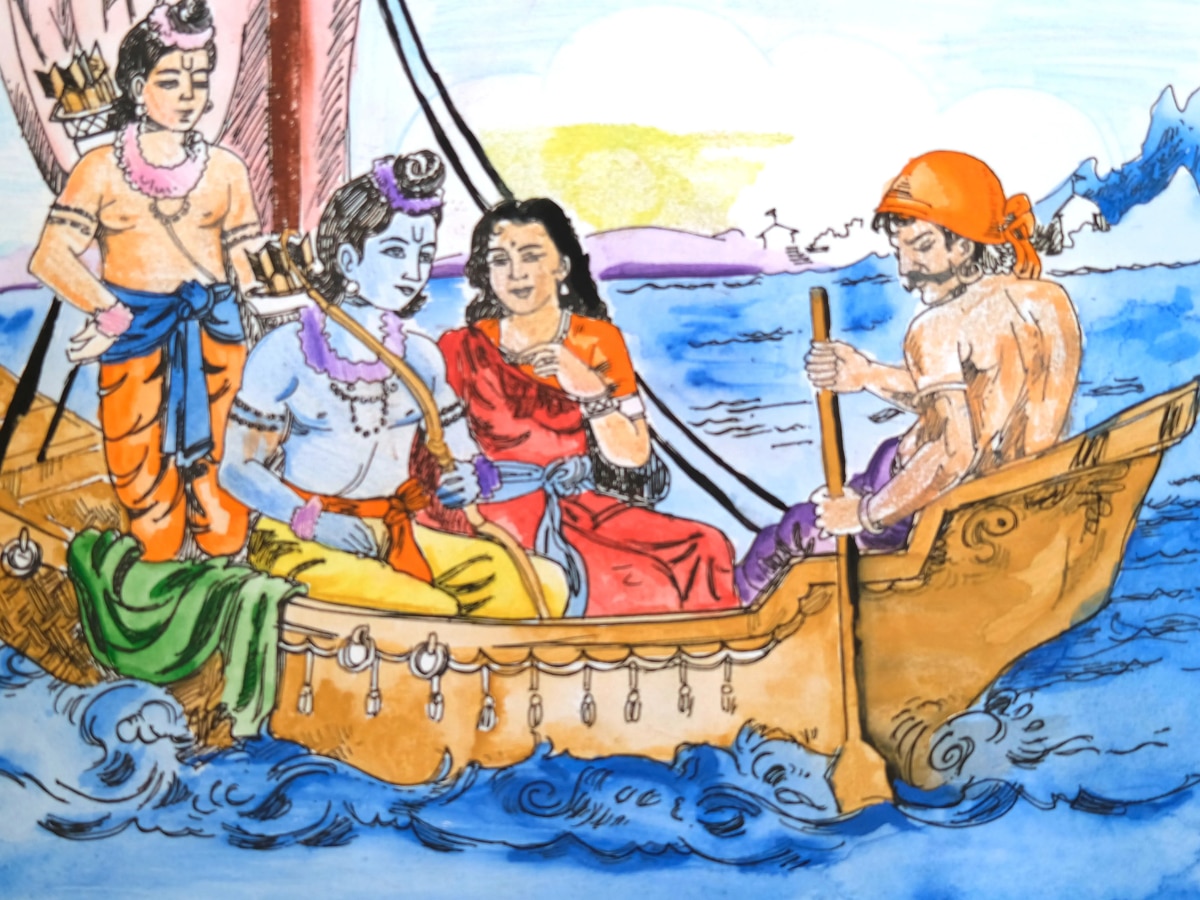 Aaj ki Dharmik kahani Kevat had put a condition in front of Lord Shri Ram to sit on the boat ram ...