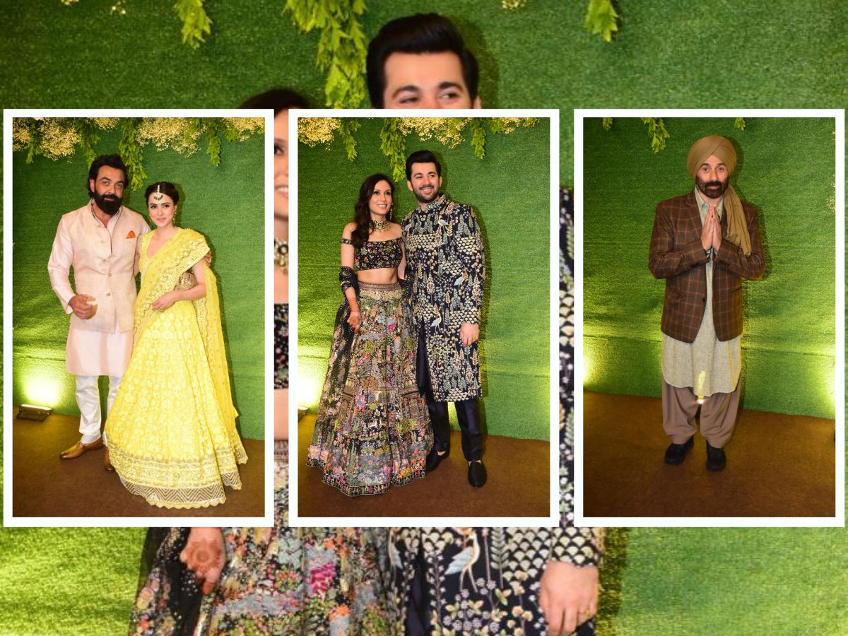 Karan deol and drisha acharya sangeet ceremony photo sunny deol, bobby ...