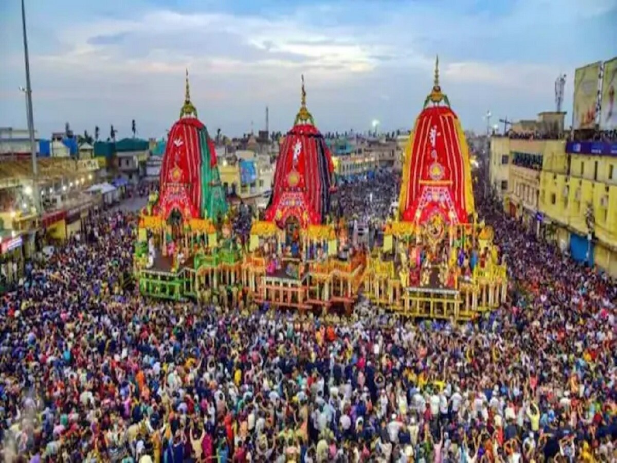 Lord Jagannath Rath Yatra taken out in Puri Orissa a large number of ...