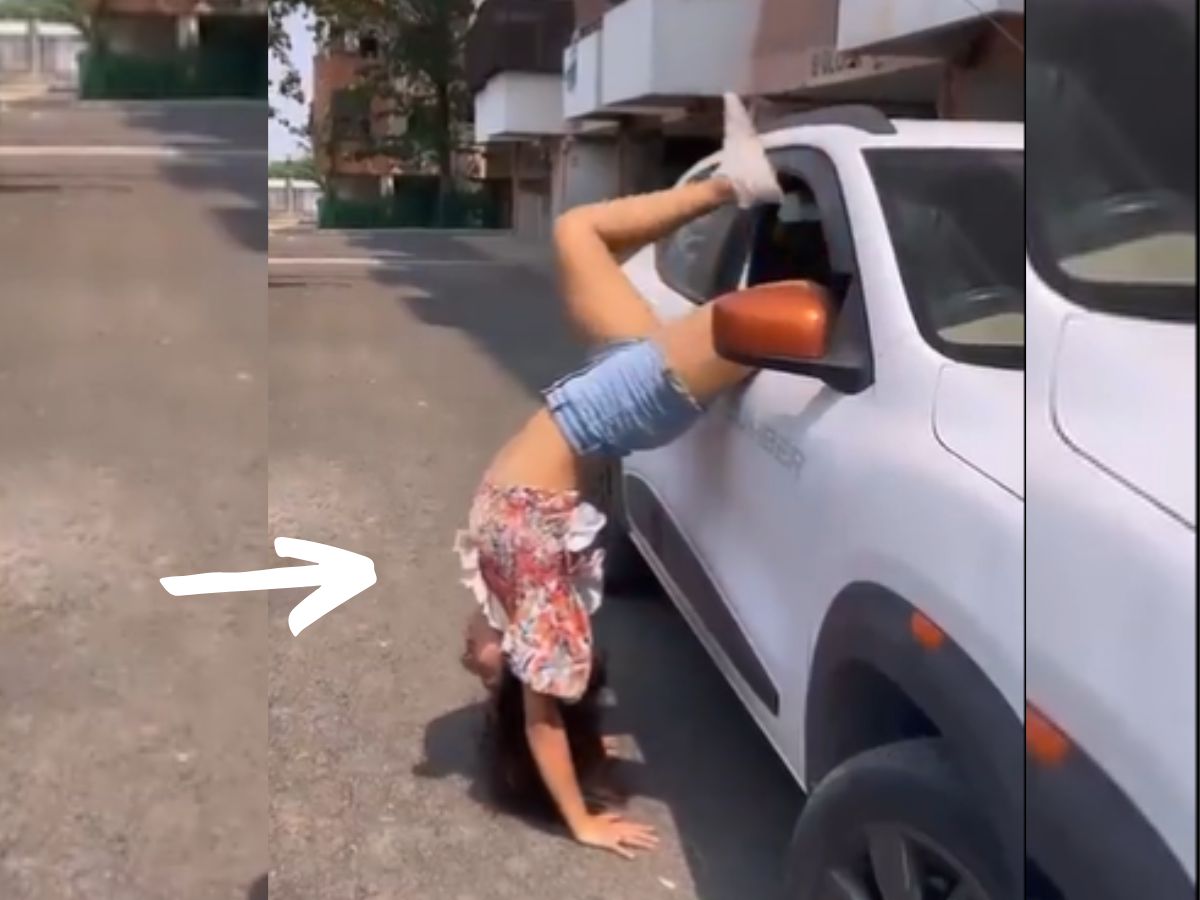 Viral Video While Doing Yoga Girl Took Entr In Car Viral Video योग