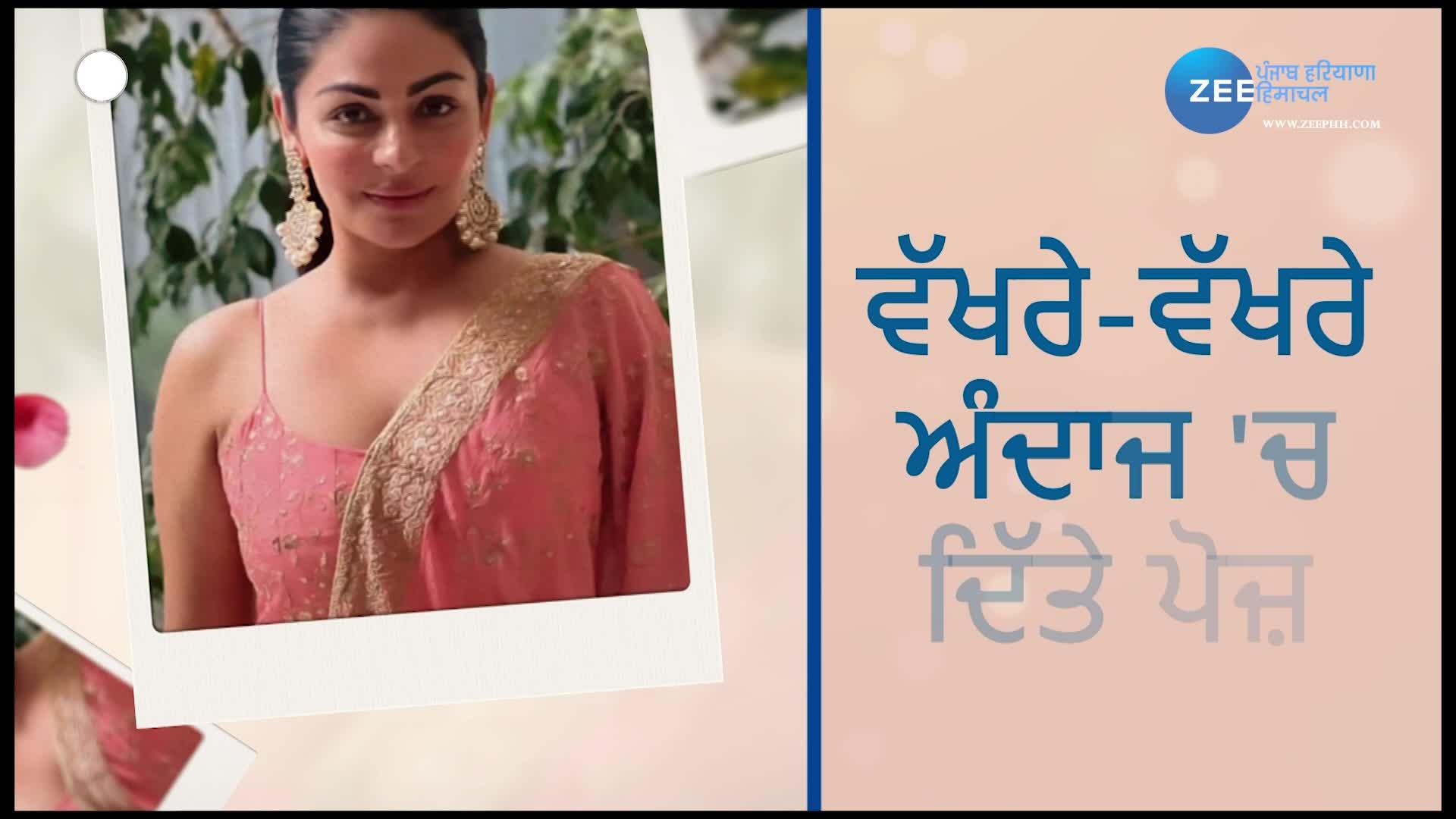 neeru bajwa songs video beautiful look in pink suit make insta reel on ...